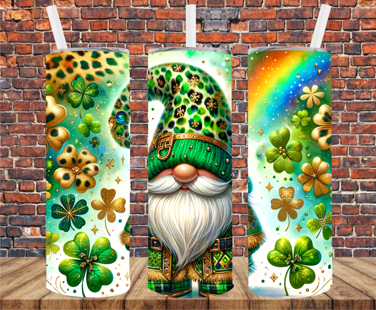 St. Patrick's Gnome - Tumbler Wrap - Vinyl Transfers – Crafty Bucks