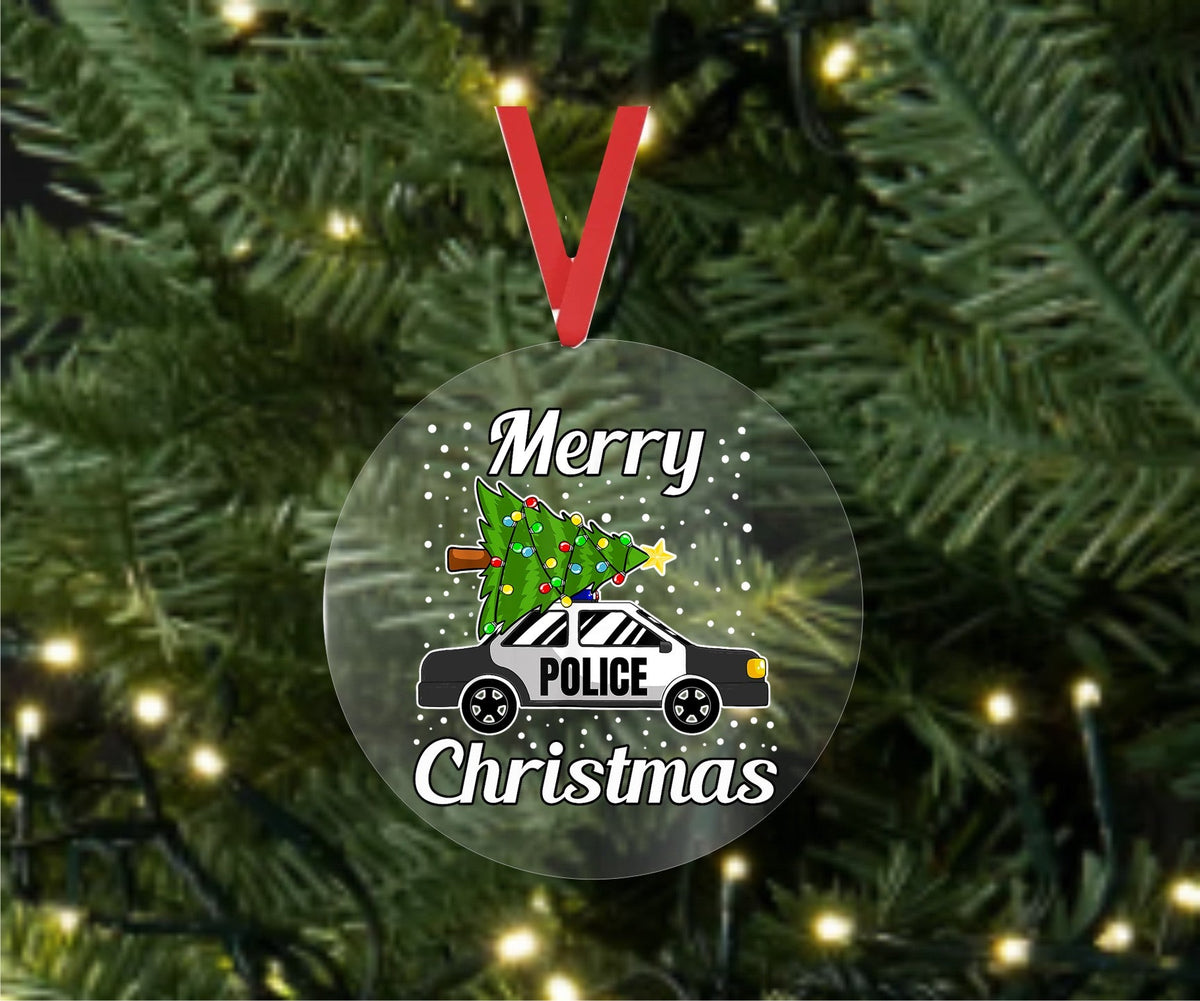 Merry Christmas Police- Christmas Ornament - UV DTF Decals – Crafty Bucks