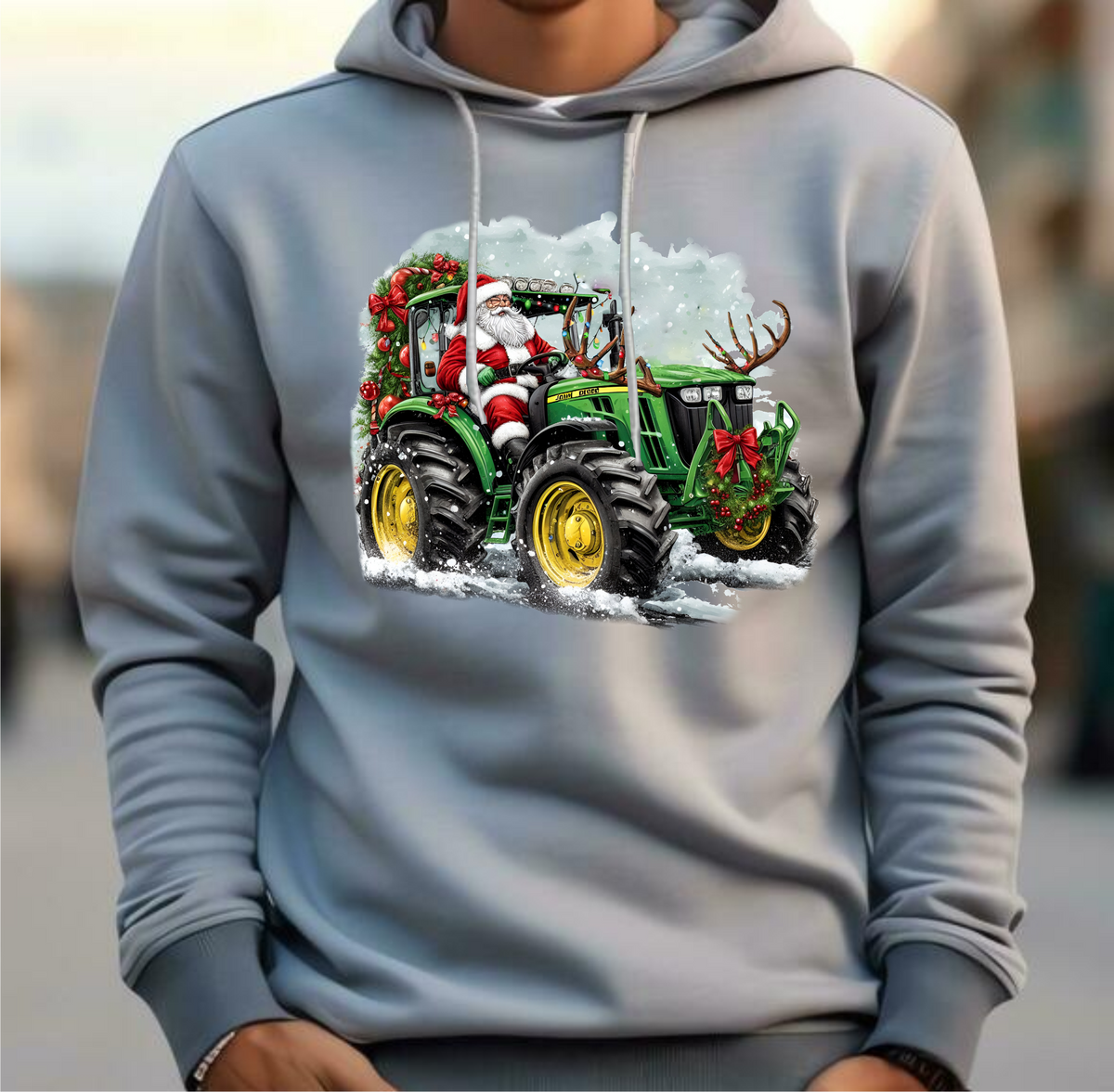 Santa Riding Tractor- DTF Transfer – Crafty Bucks