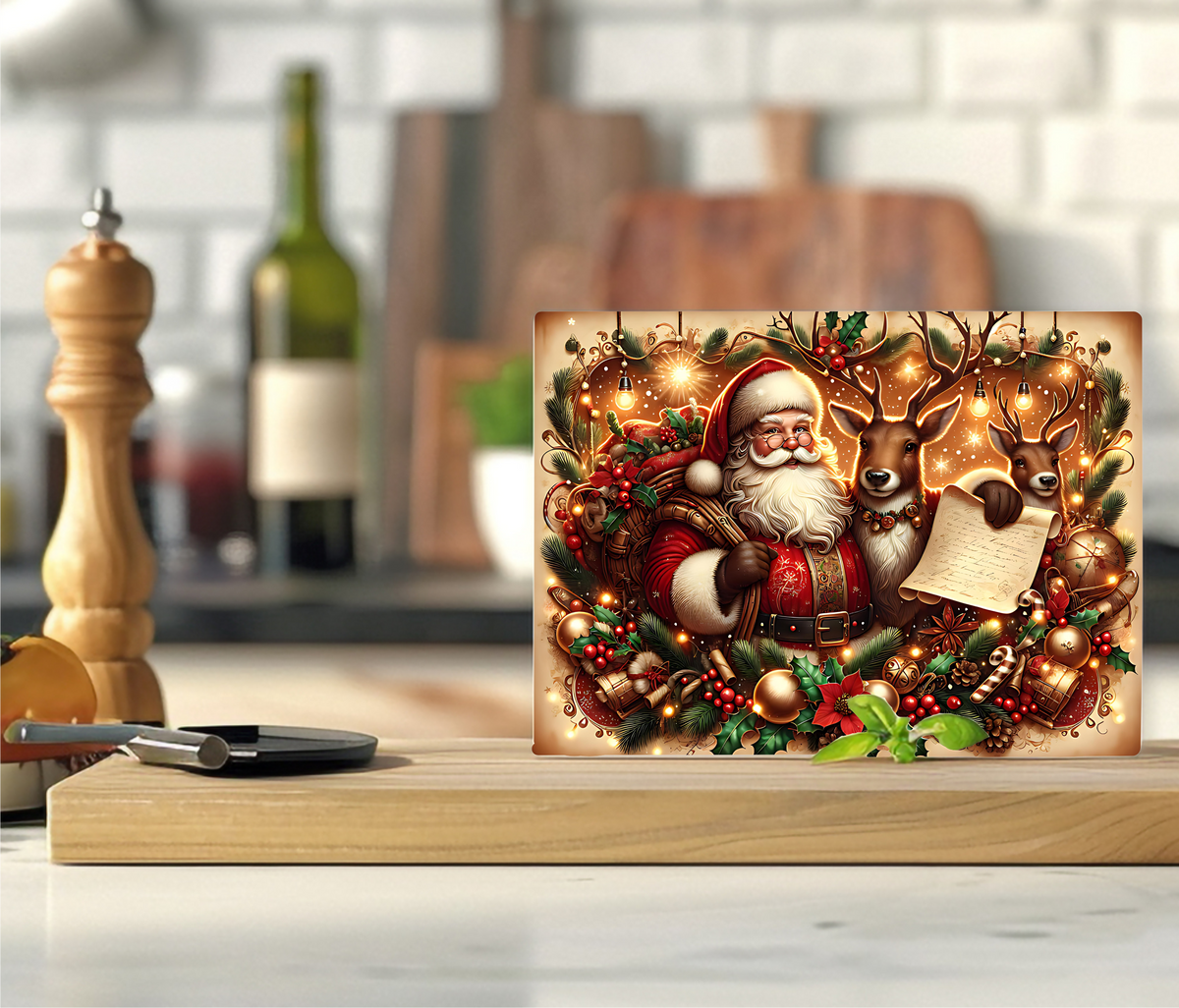 Santa Checking His List - Cutting Board - Sublimation Transfer – Crafty ...