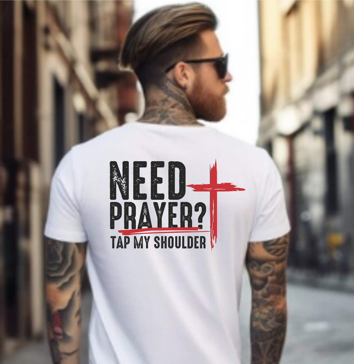 Need Prayer? Tap My Shoulder - DTF Transfer – Crafty Bucks