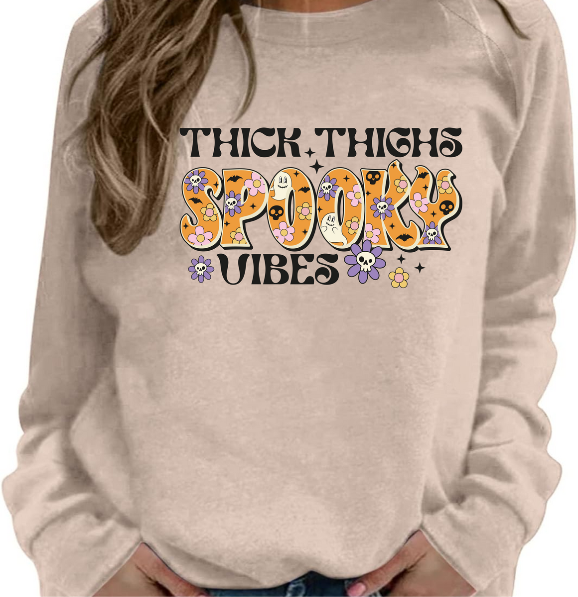 Thick Thighs & Spooky Vibes - Sublimation Transfer – Crafty Bucks
