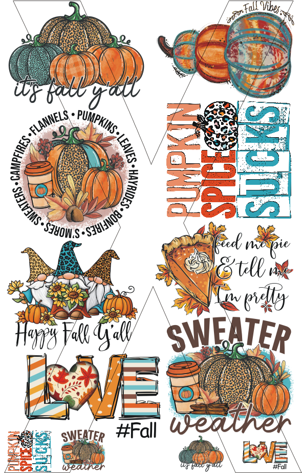 Fall Gang Sheet - DTF Transfer – Crafty Bucks