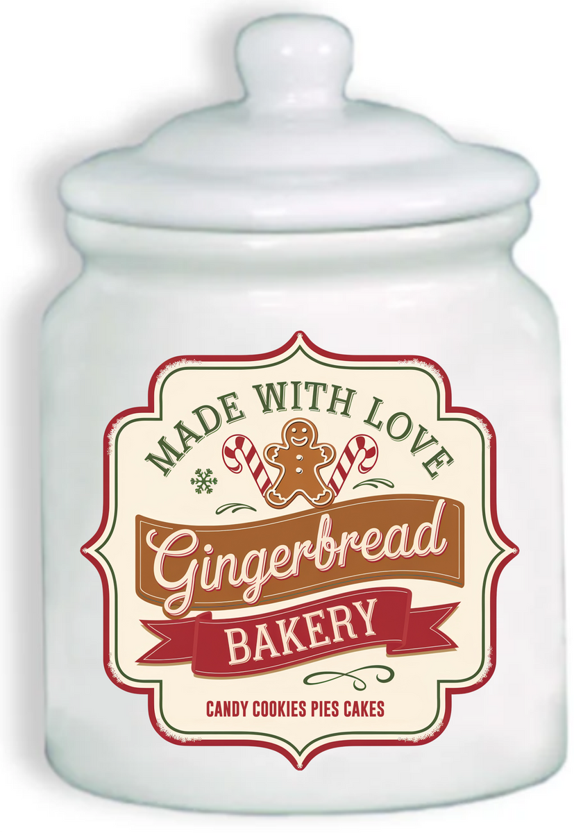 Made With Love Gingerbread Bakery - Label - UV DTF Decal – Crafty Bucks