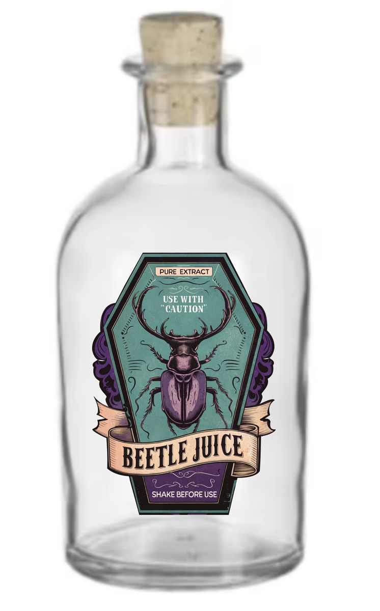 Beetle Juice - Label - UV DTF Decal – Crafty Bucks