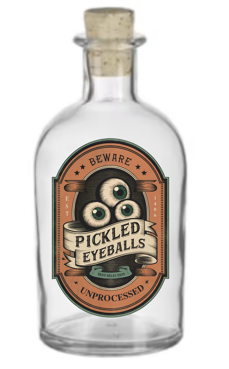 Pickled Eyeballs - Label - UV DTF Decal – Crafty Bucks