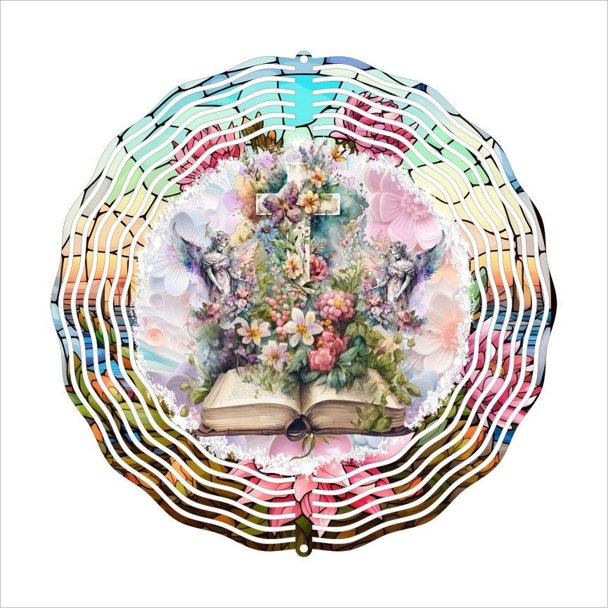 Floral Cross & Bible - Wind Spinner - Sublimation Transfers – Crafty Bucks