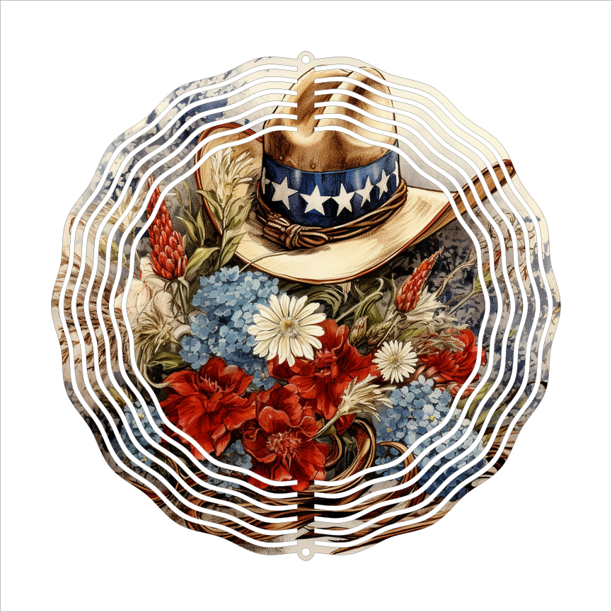 Patriotic Cowboy Hat - Wind Spinner - Sublimation Transfers – Crafty Bucks