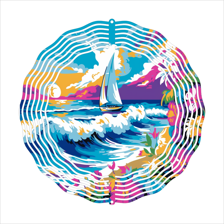 Sailboat - Wind Spinner - Sublimation Transfers – Crafty Bucks
