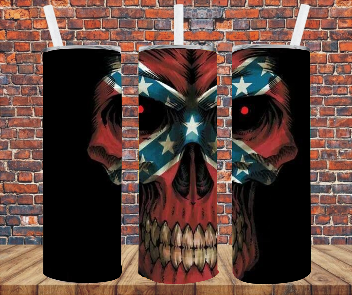 Confederate Skull - Tumbler Wrap - Sublimation Transfers – Crafty Bucks