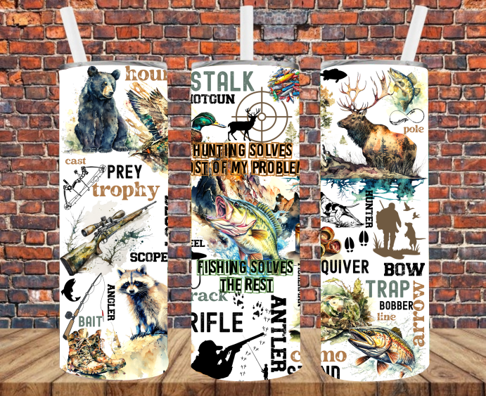 Hunting & Fishing - Tumbler Wrap - Sublimation Transfers – Crafty Bucks