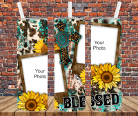 2 Images - Blessed - Add Your Own Photos - Sublimation Tumbler Wrap ...