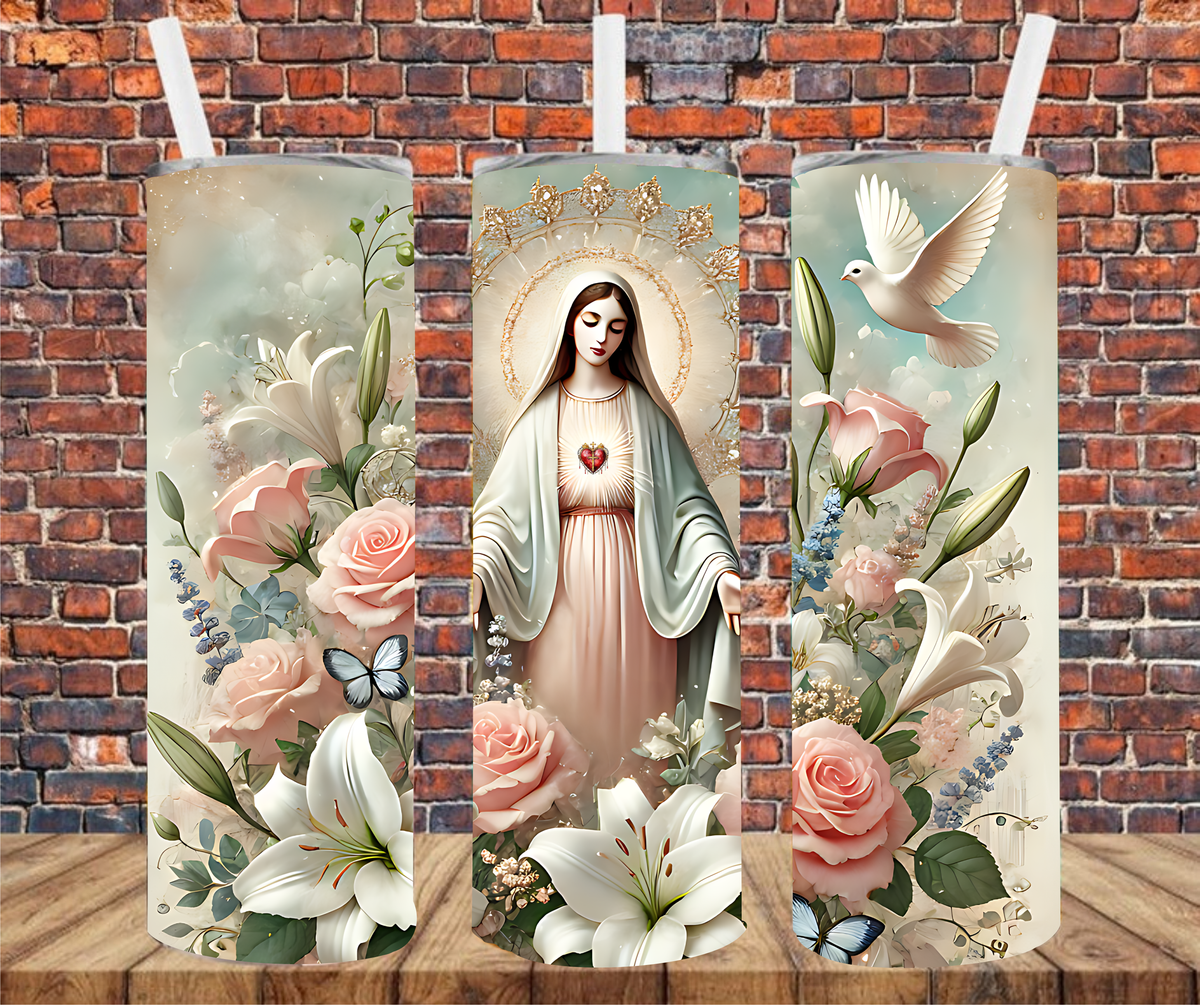 Virgin Mary - Tumbler Wrap - Sublimation Transfer – Crafty Bucks