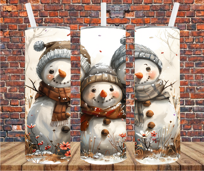 Snowmen - Tumbler Wrap - Sublimation Transfer – Crafty Bucks