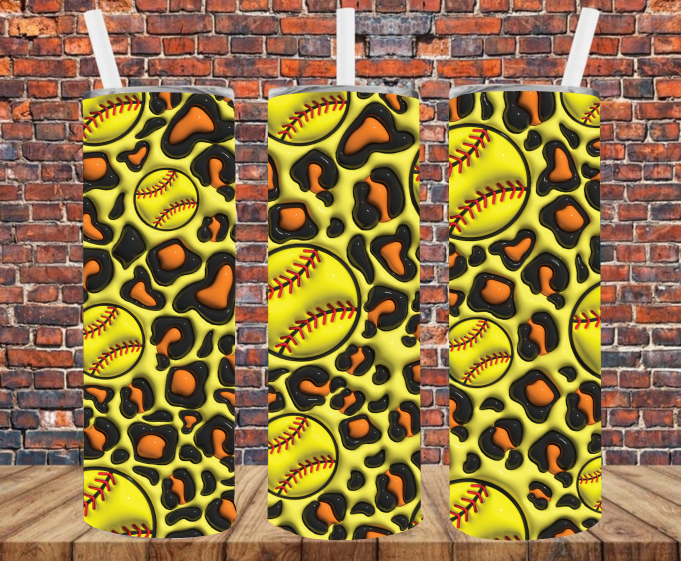 Softball Puff Effect - Tumbler Wrap - Sublimation Transfers – Crafty Bucks