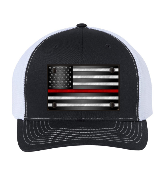 Red Line Firefighter - Metal Hat Patches – Crafty Bucks