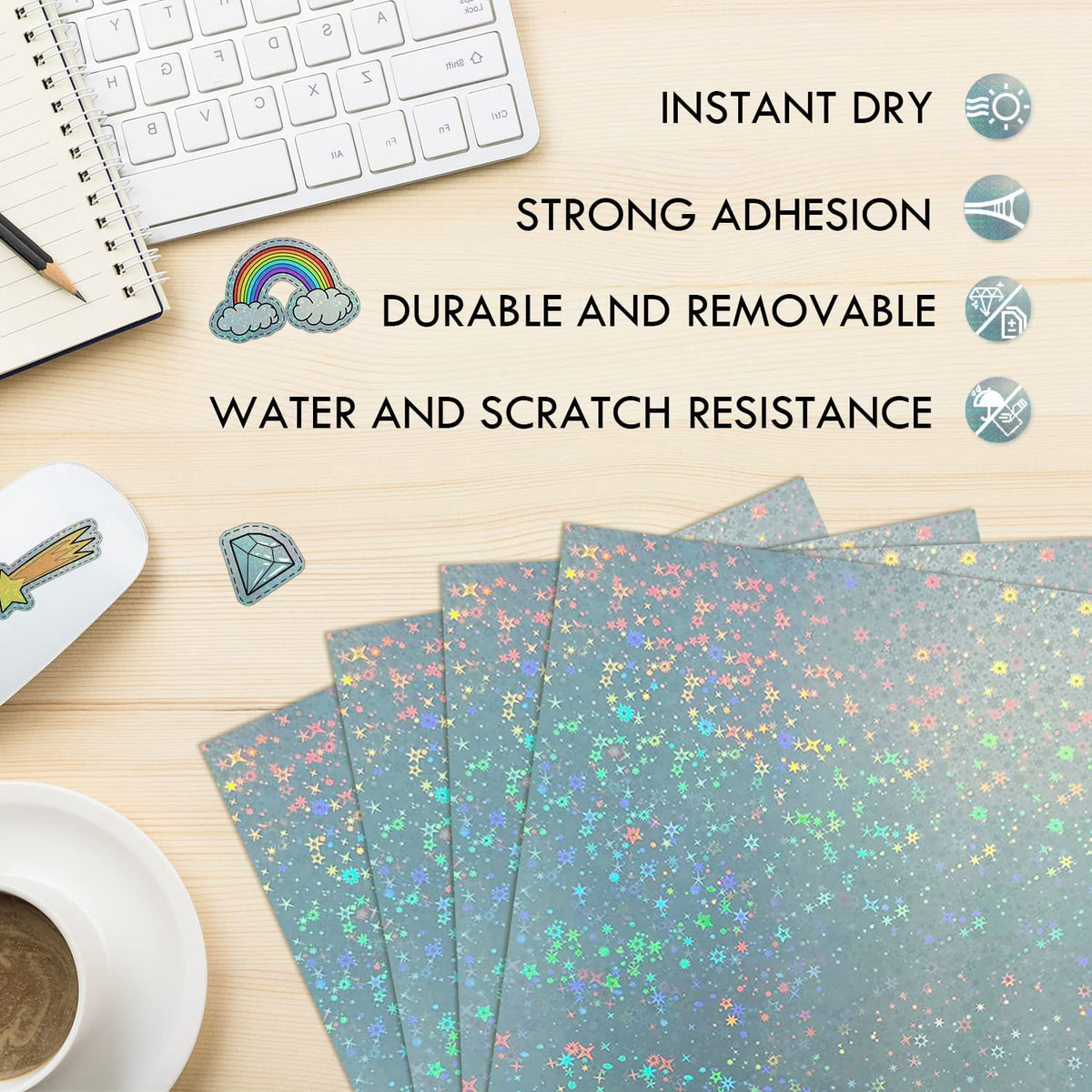Holographic Sticker Paper - Sticker Paper for Inkjet Printers – Crafty ...