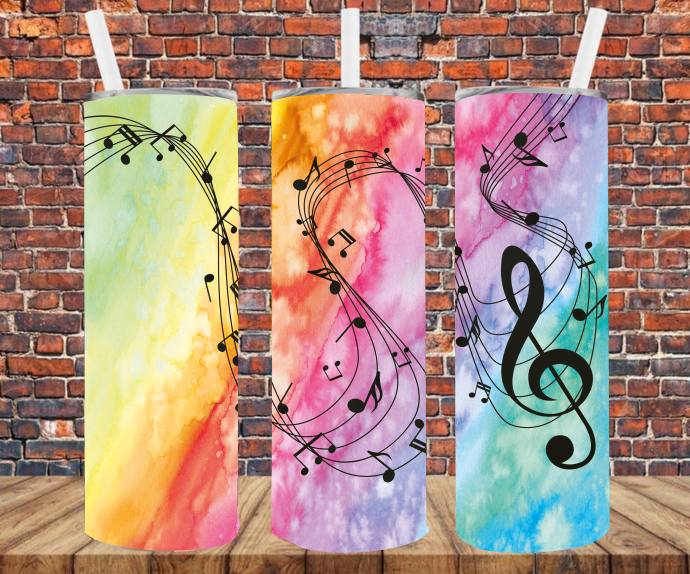 Musical Notes - Tumbler Wrap - Sublimation Transfers – Crafty Bucks