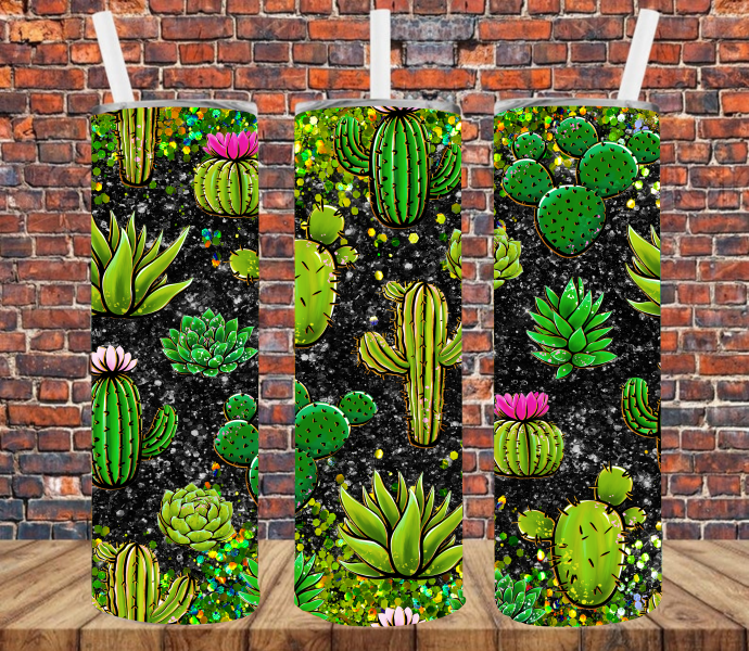 Cactus Scattered - Tumbler Wrap Sublimation Transfers – Crafty Bucks